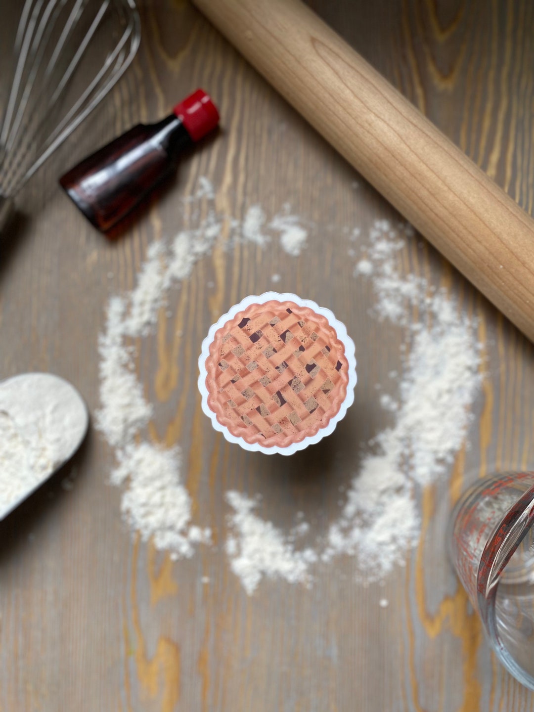 Apple Pie Sticker, Vinyl Food Decal, Thanksgiving Sticker, Lattice Pie ...