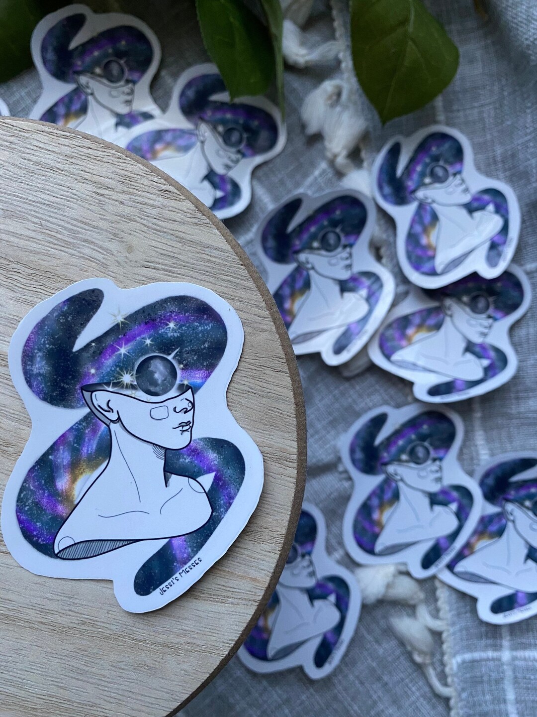 Space Girl Sticker, Celestial Decal, Psalm 8: 3-4, Galaxy Girl, Cosmic ...