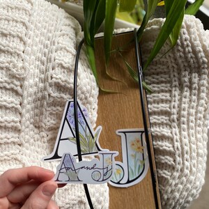 Custom Couples Initials Sticker, Flower Sticker, Personalized Gift ...
