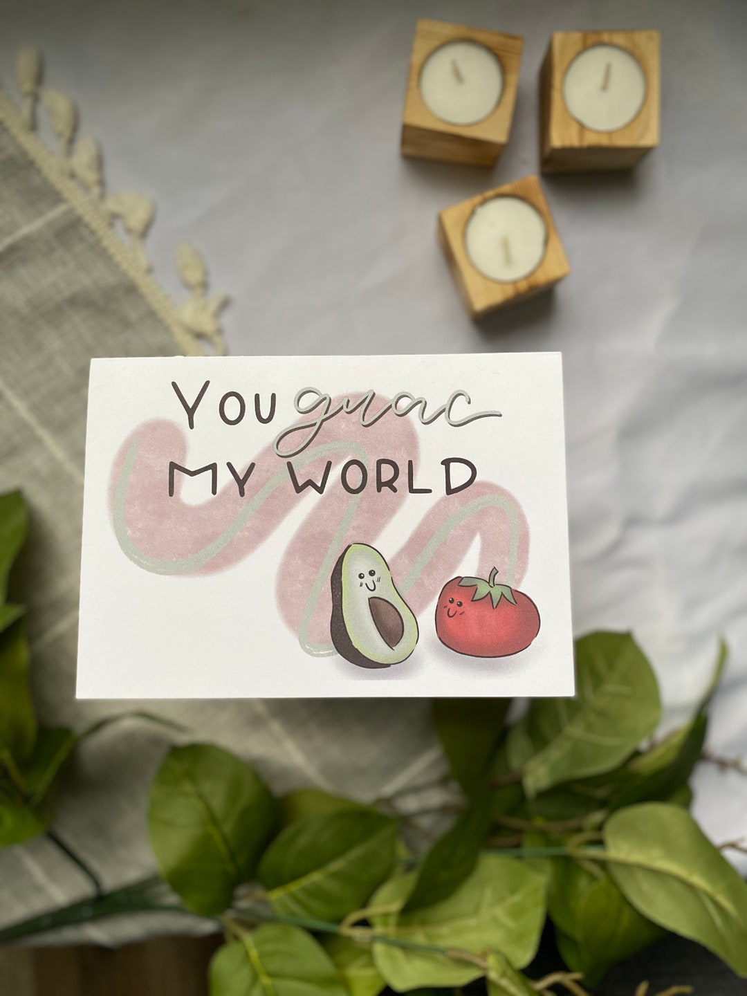 You Guac My World 5x7 Card, Valentine Card, Couple Card, Food Pun, You ...