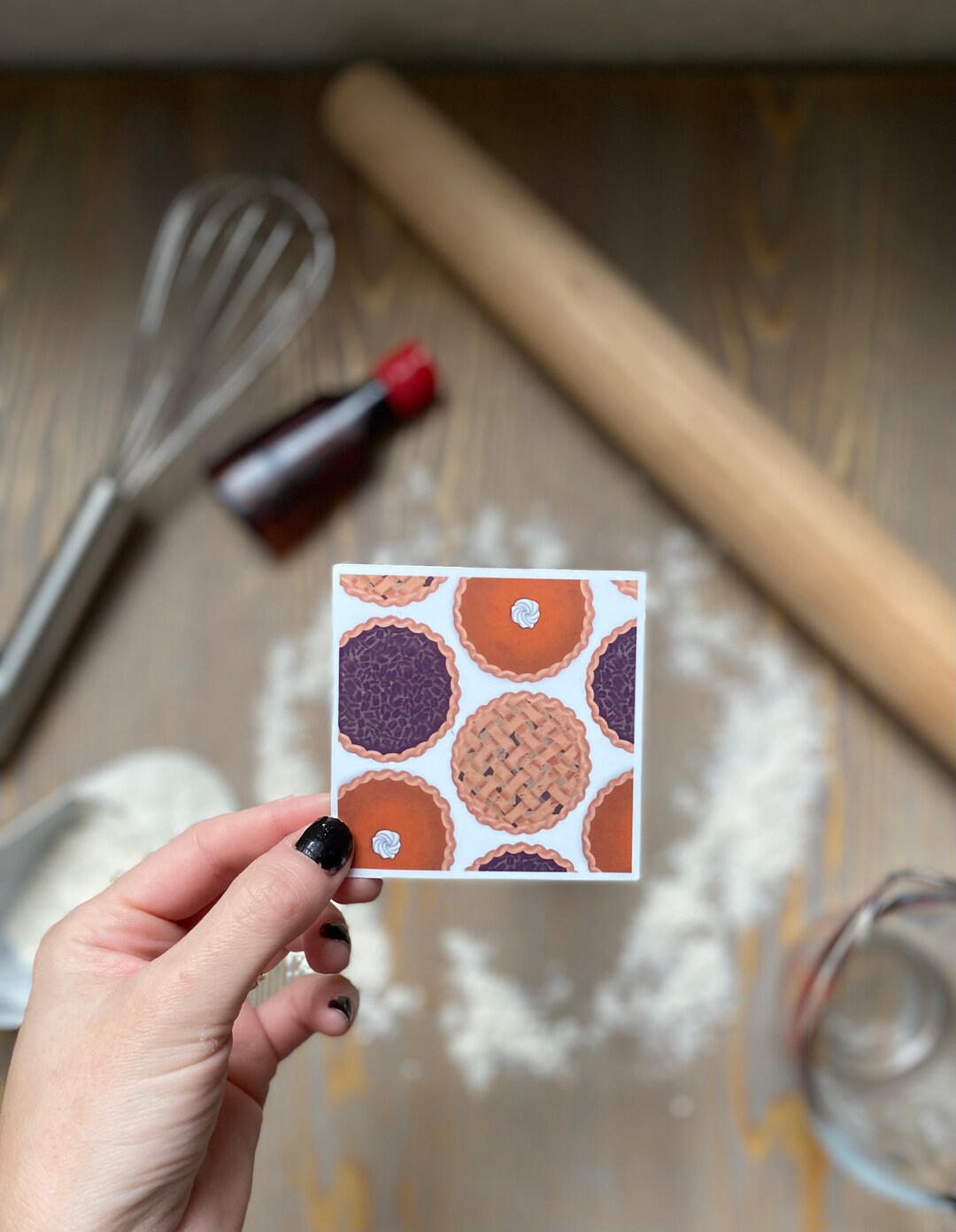 Thanksgiving Pie Sticker, Vinyl Food Decal, Pecan Pie, Apple Pie ...