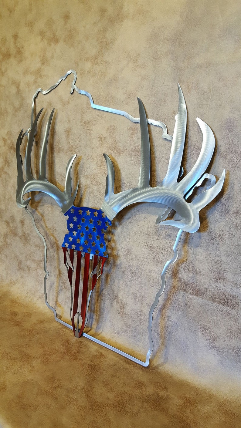 USA Buck Skull with State Border | Etsy