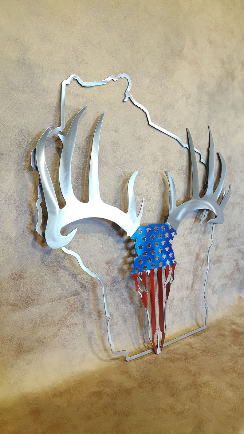 USA Buck Skull with State Border | Etsy