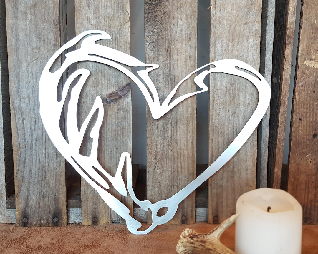 Antler Fish Hook Heart - Etsy
