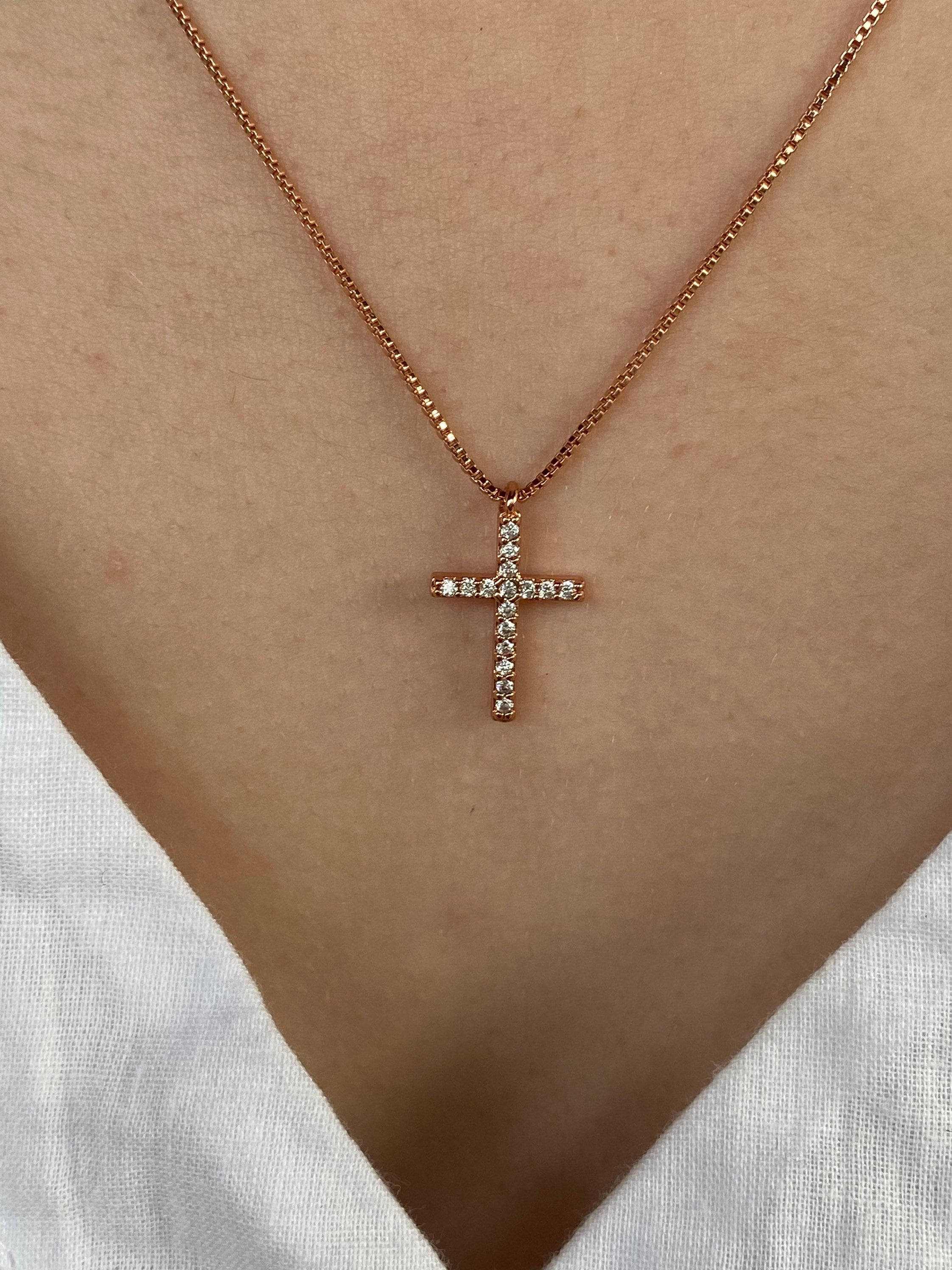 Cross pendant with chain in great quality cross is made with | Etsy