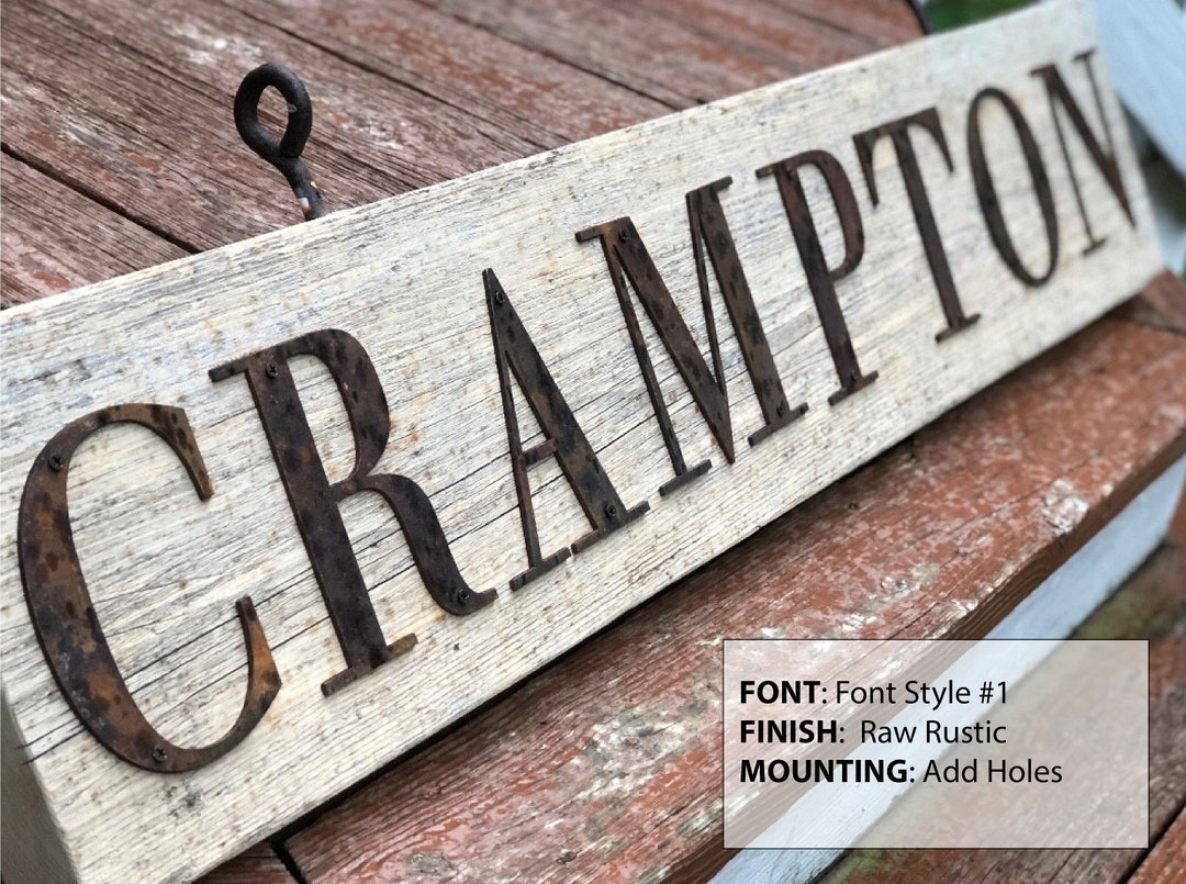 3/16 Thick Steel Rustic Letters 3 to 6 Tall Any Font Rustic Finish ...