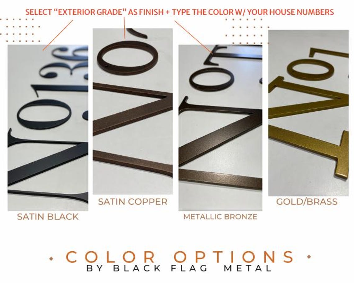Metal House Numbers, Outdoor Address Plaque, Street Number Sign, Home ...