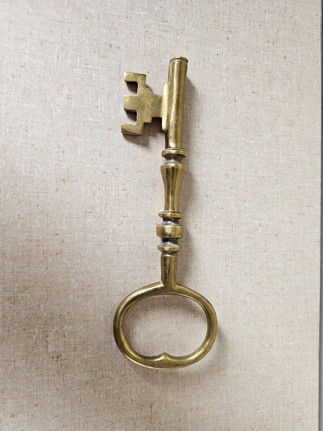 Vintage MCM Large Brass Skeleton Key, Wall Hanging, Wall Art ...