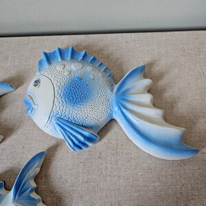 Vintage Chalkware School of Fish, Plaster Wall Fish, Favor 1960s ...