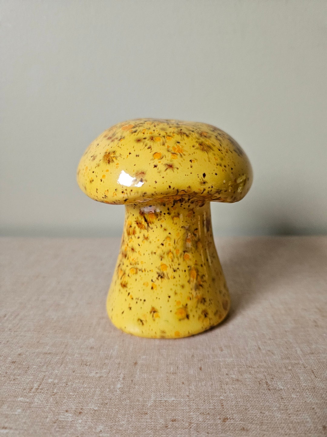 Vintage Ceramic Mushroom Shaker, Drip Glaze, Toadstool, Boho 70s Decor ...