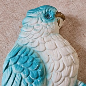 Vintage Chalkware Bird Pair Favorware Tropical Bird Blue & Gold 60's ...