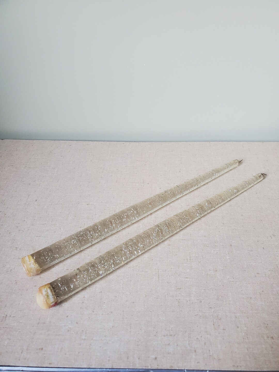 Mid Century Lucite Candlesticks Silver Foil Fleck Pair - Etsy