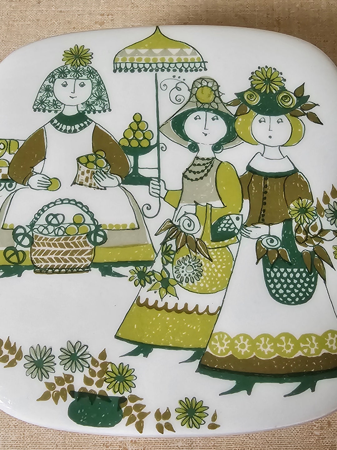 Vintage Turi Figgjo Norway Market Series Cream and Sugar Pair - Etsy