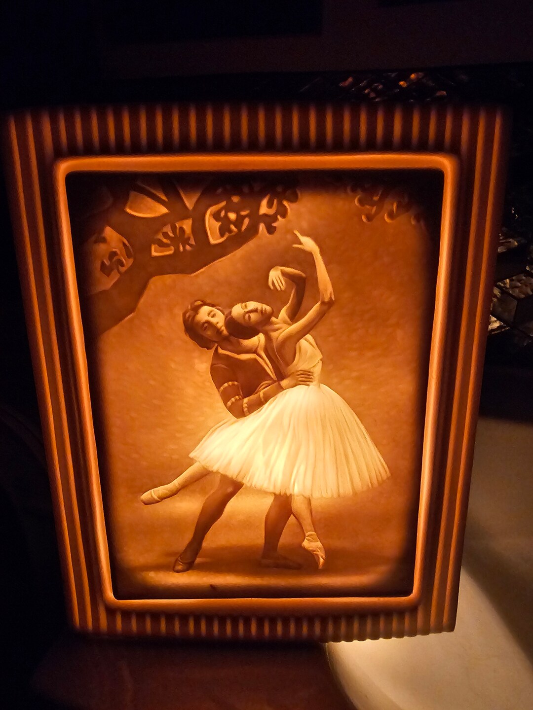 Vintage Lithophane Table Top Lamp, Double Sided, Soft Glow, Porcelain ...