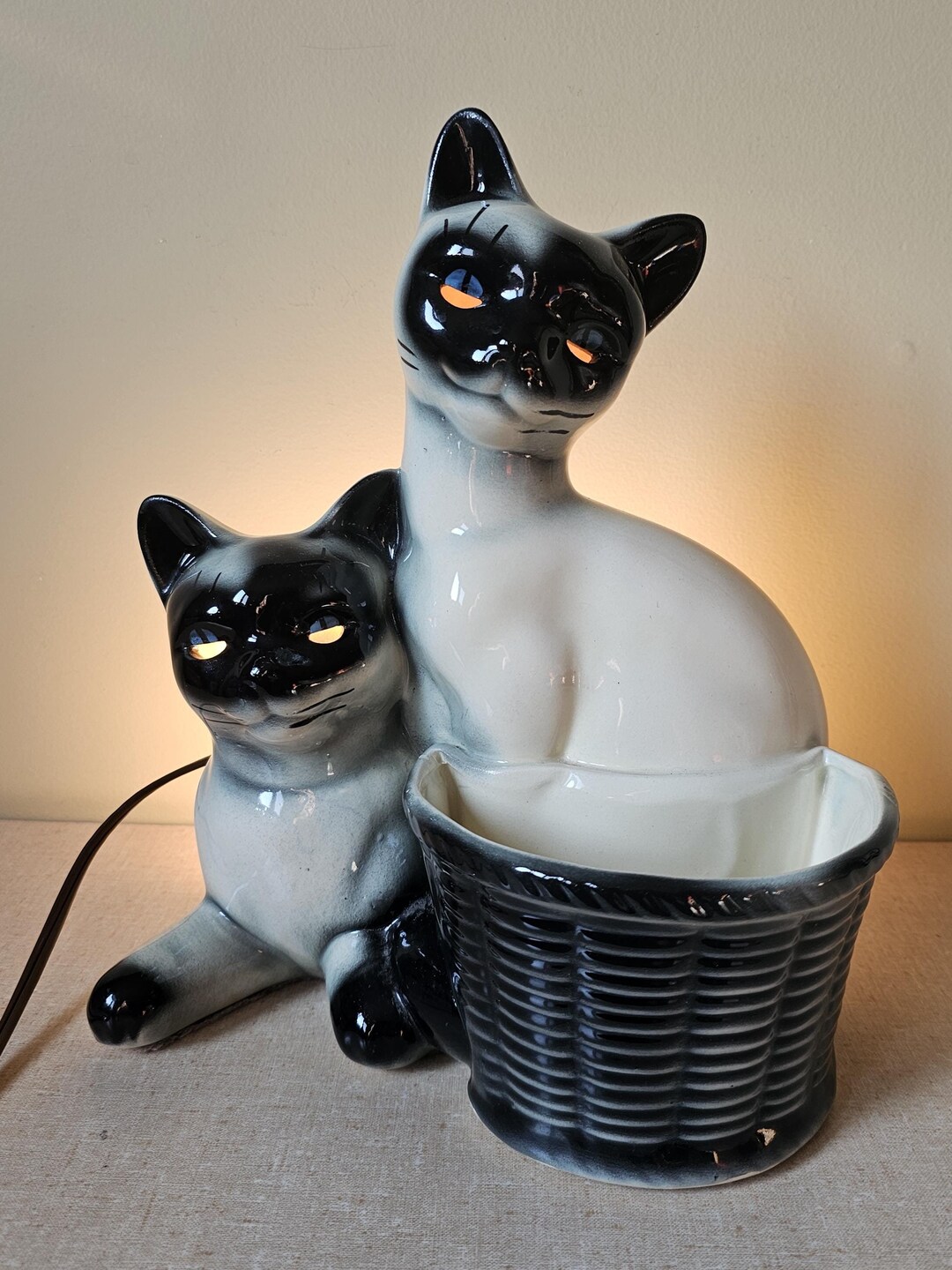 Mid Century Siamese Cats TV Lamp, Midcentury Style, 70s Home Decor ...