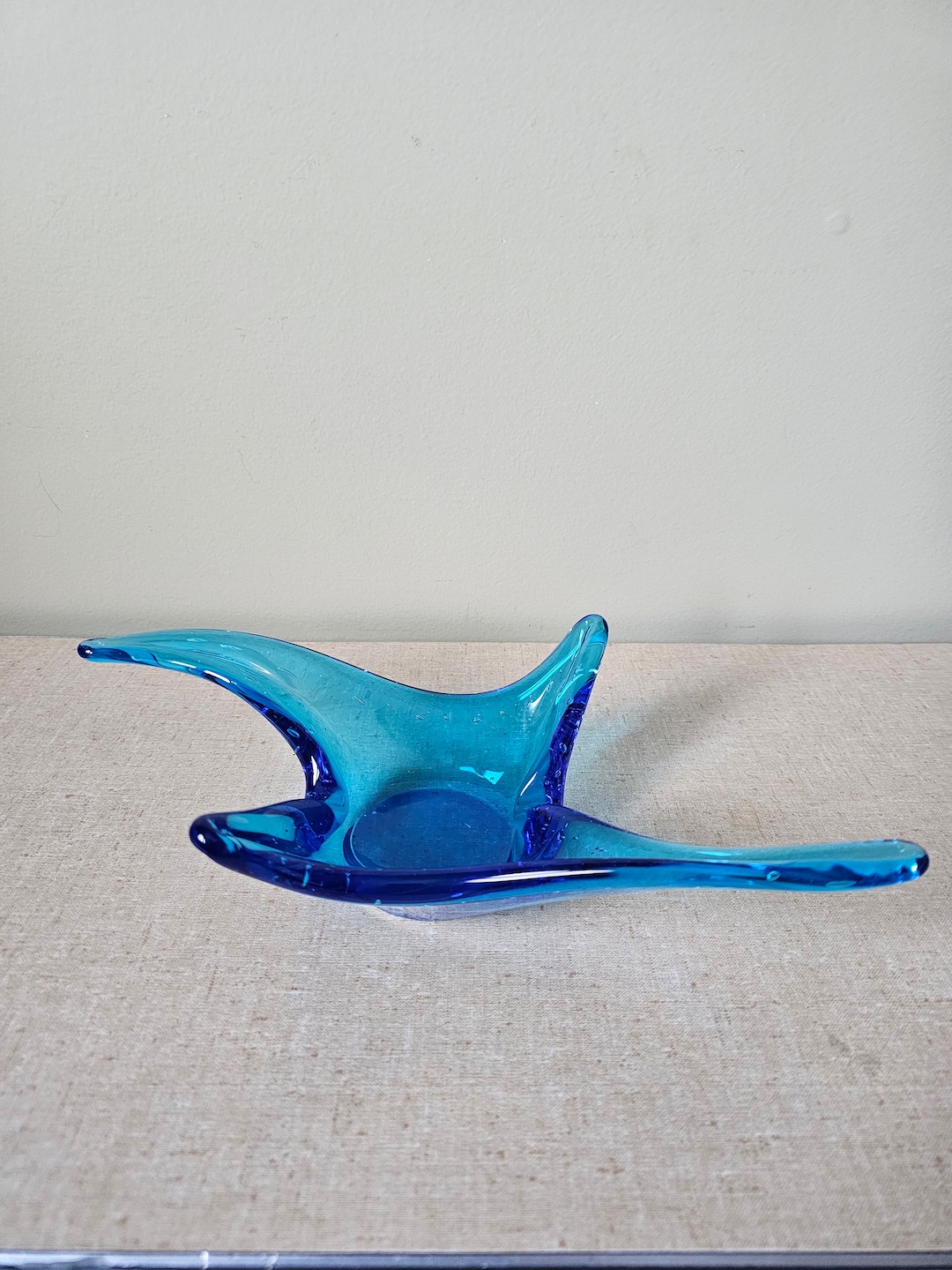 Vintage Altaglass Electric Blue, Four Point Stretch and Curl Art Glass ...