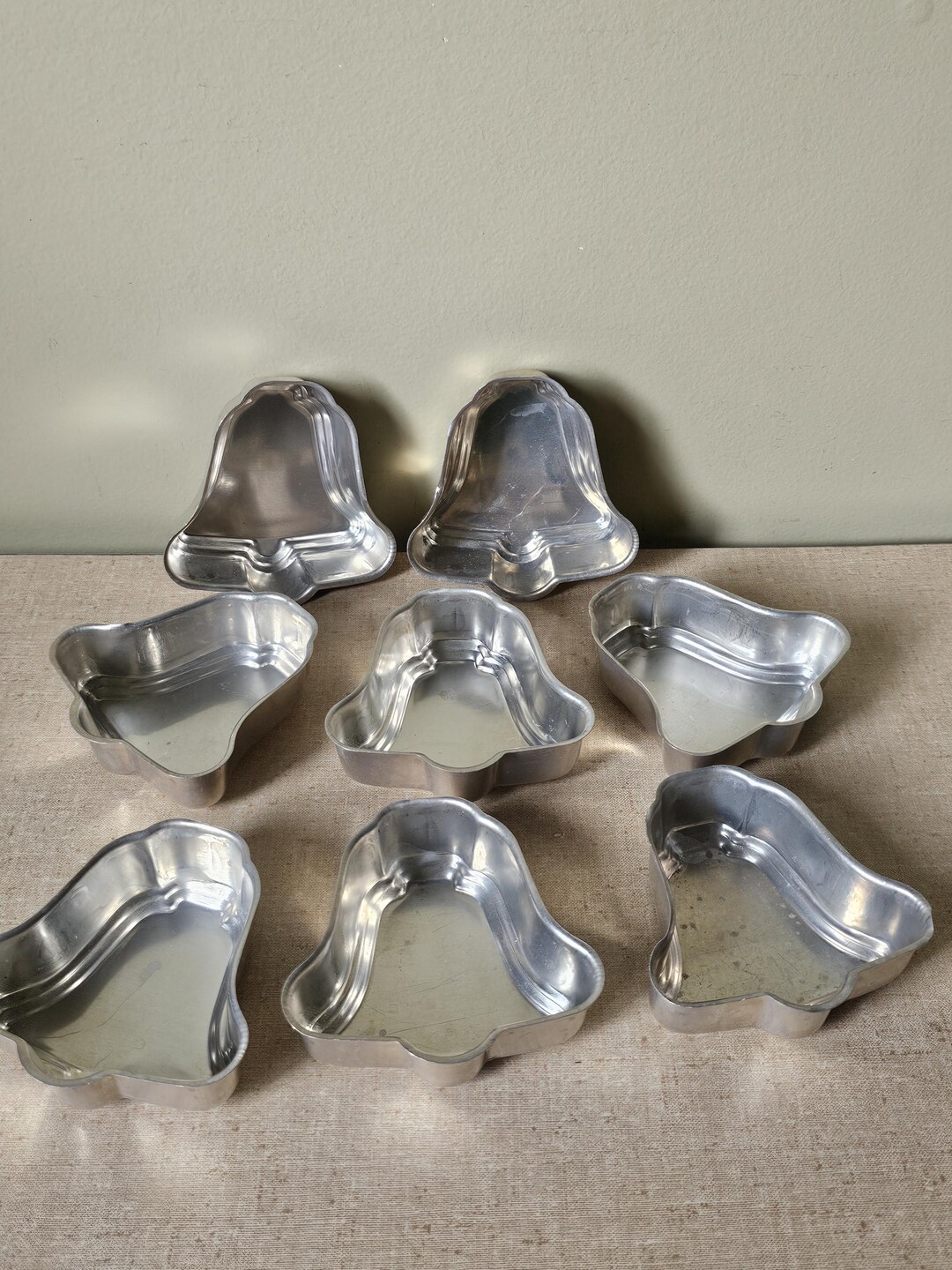 Vintage Aluminum Baking Tins or Molds, Bell Shape, Early 50s Baking 8 ...