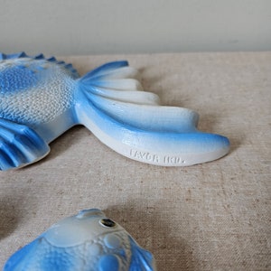 Vintage Chalkware School of Fish, Plaster Wall Fish, Favor 1960s ...