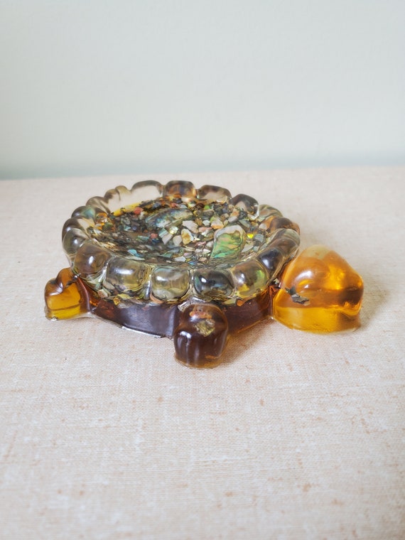 vintage wooden turtle dish - Gem