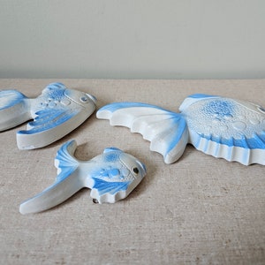Vintage Chalkware School of Fish, Plaster Wall Fish, Favor 1960s ...
