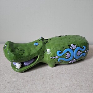 60s Vintage Hippopotamus Bank, Japan, Brilliant Green, Coin Bank, Piggy ...