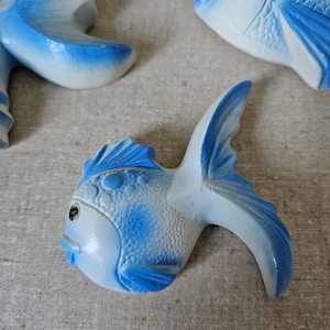 Vintage Chalkware School of Fish, Plaster Wall Fish, Favor 1960s ...