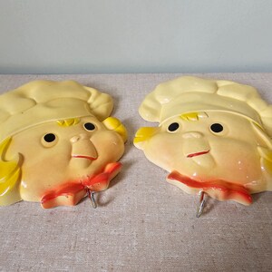 1964 Miller Studio Chalkware Chef Pair Wall Decor, Kitschy Happy Kids ...