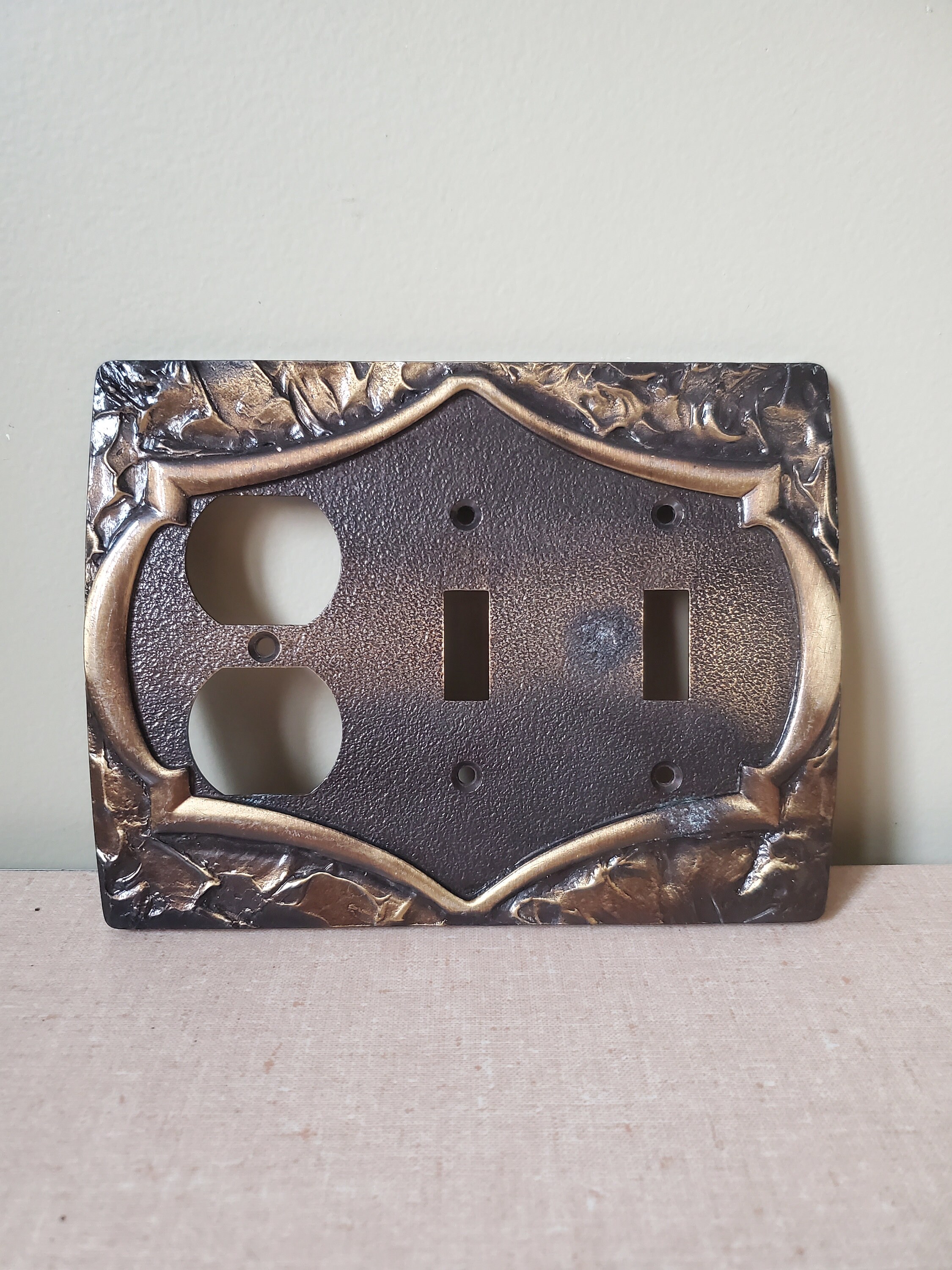 Vintage Brass Double Light Switch Electrical Plug Cover - Etsy