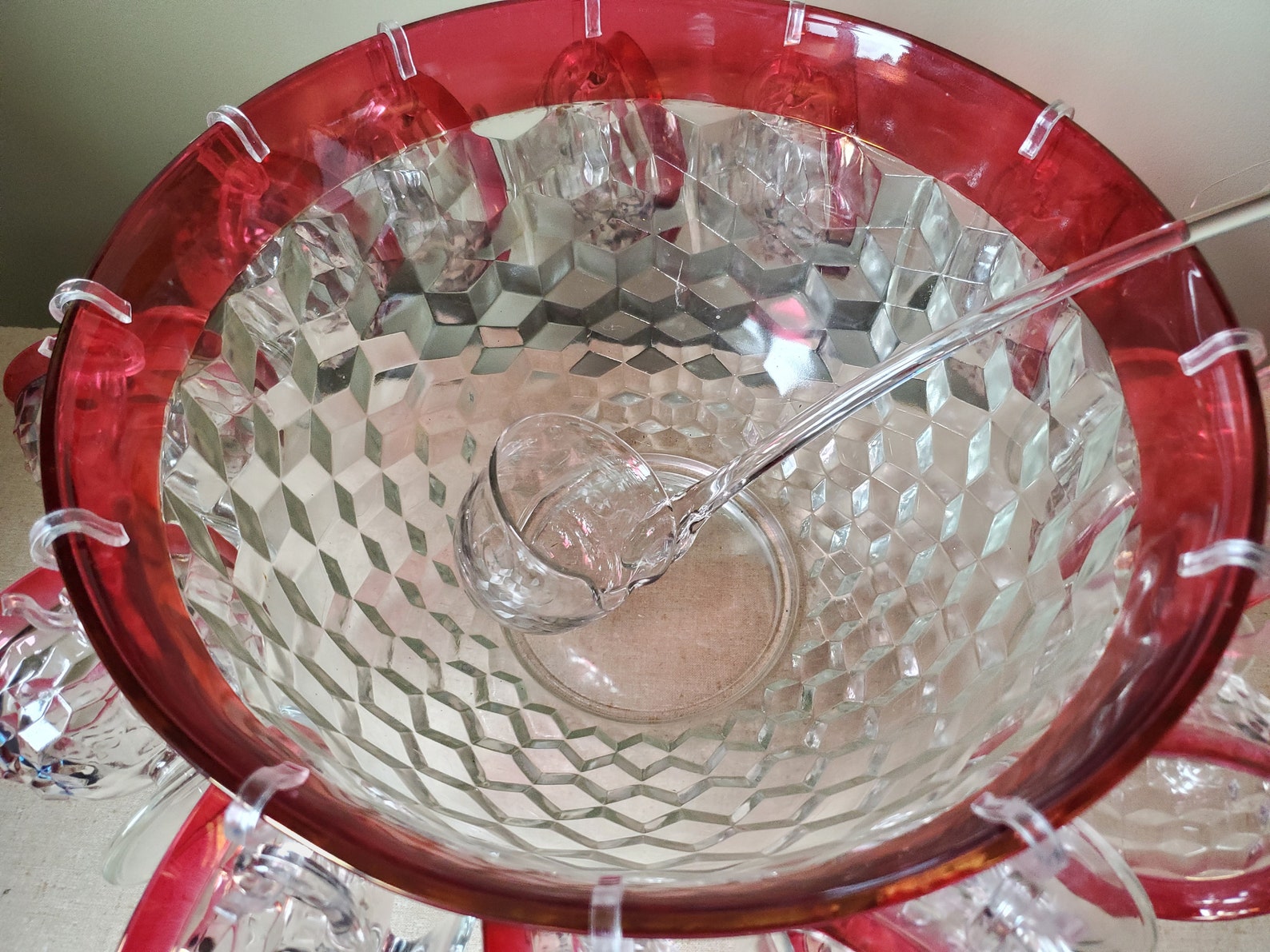 Vintage Punch Bowl Set Whitehall Ruby Flash by Colony. - Etsy Canada