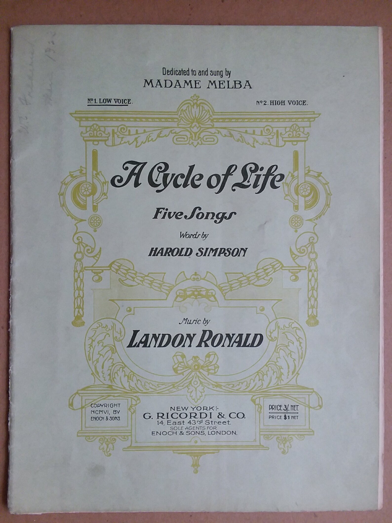 A Cycle of Life 1927 Sheet Music. 1927 Lithograph - Etsy