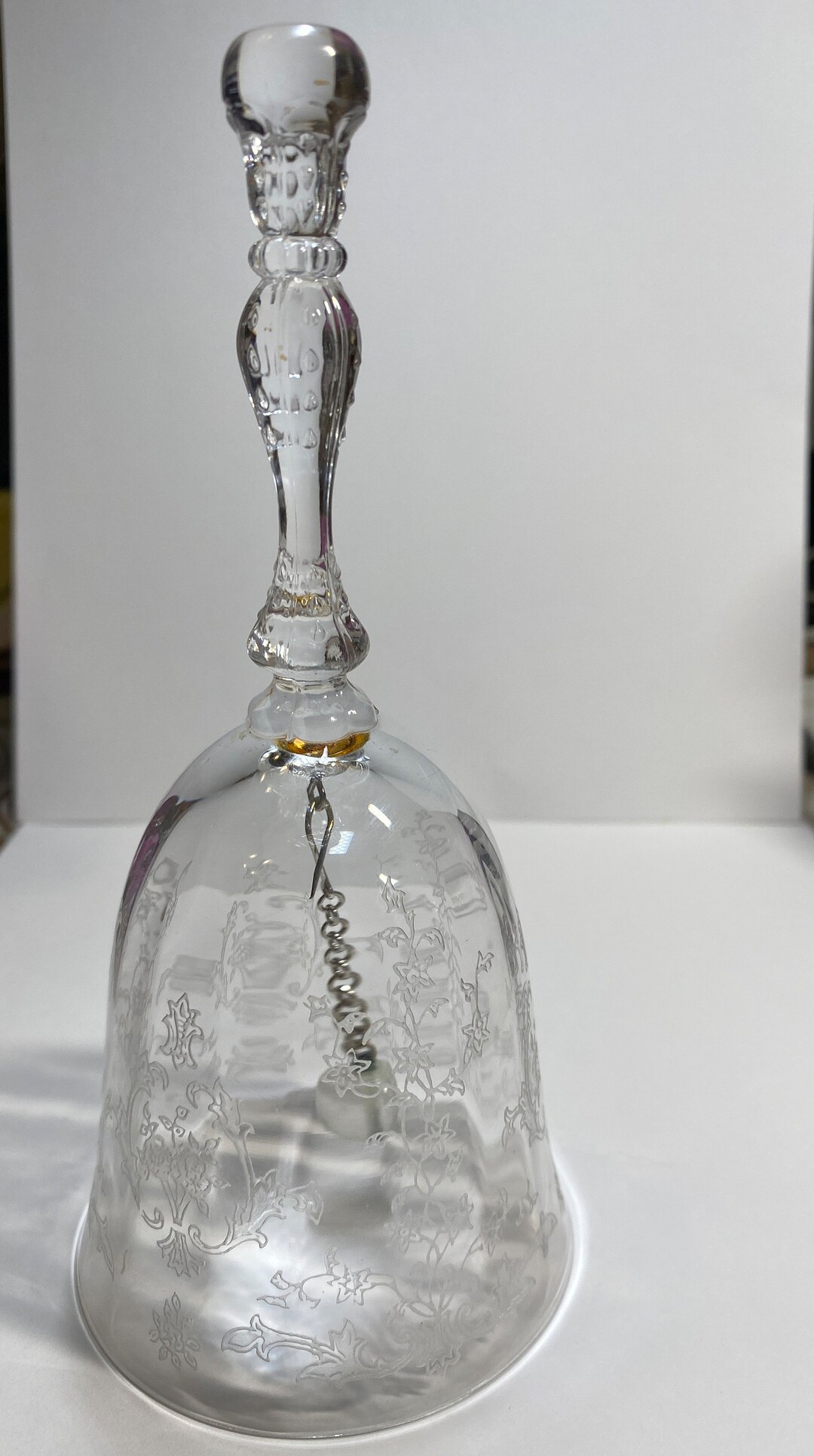 Fostoria Navarre Etched Crystal Bell - Etsy