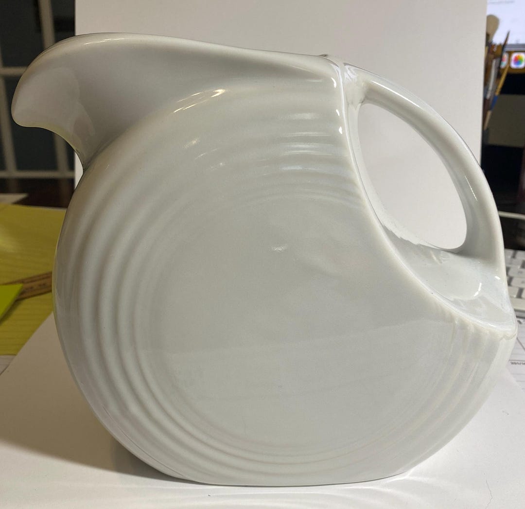 Fiestaware Large White Pitcher - Etsy