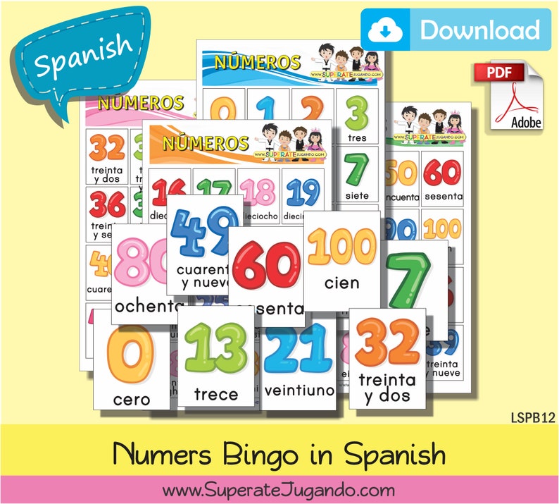 Spanish Numbers Bingo to Print / Lotería Números En Español Para ...