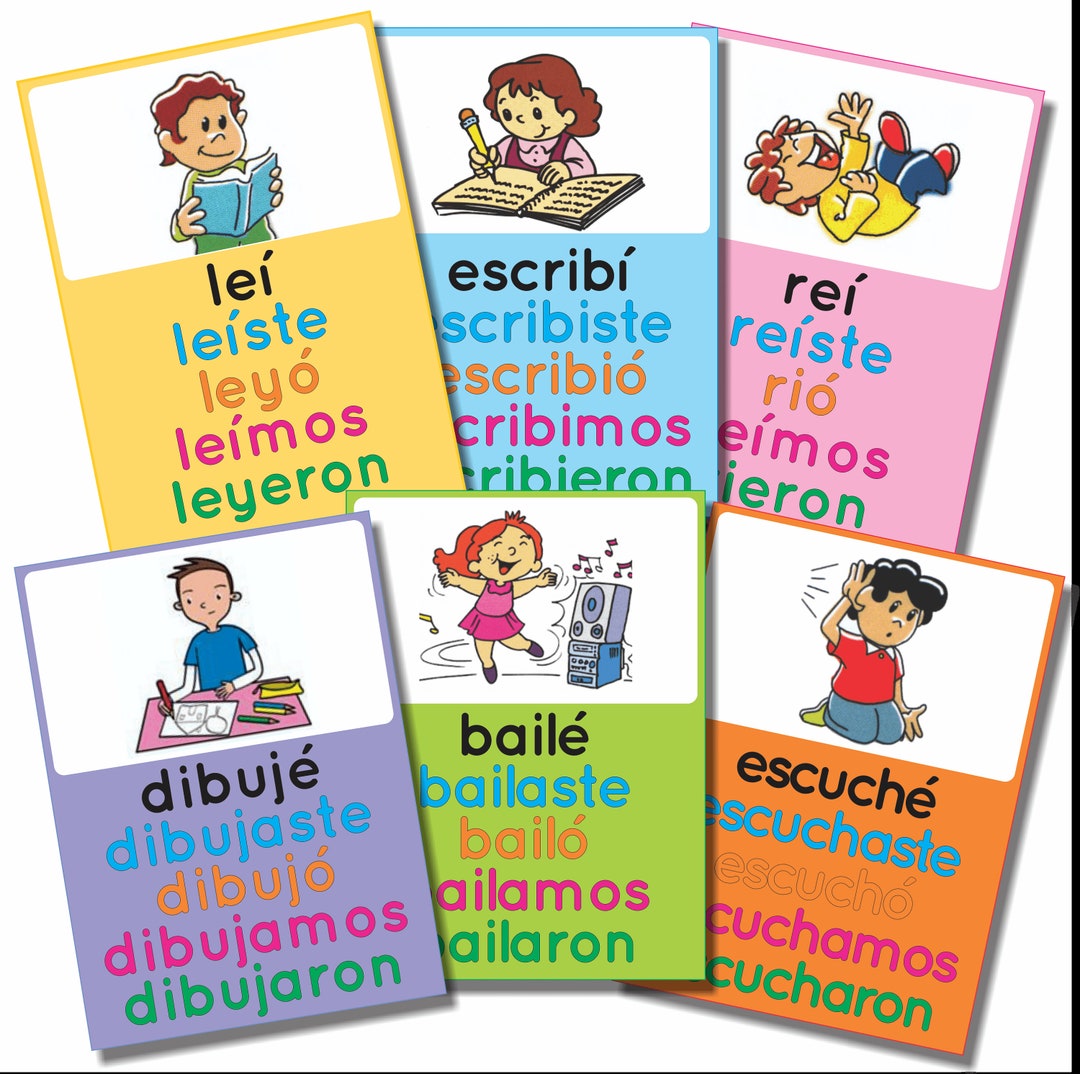 Verbos Pasado En Español - Printable - Flashcards SPANISH Simple Past ...