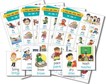 Lotería Verbos / Acciones en INGLES para imprimir Printable | Etsy México