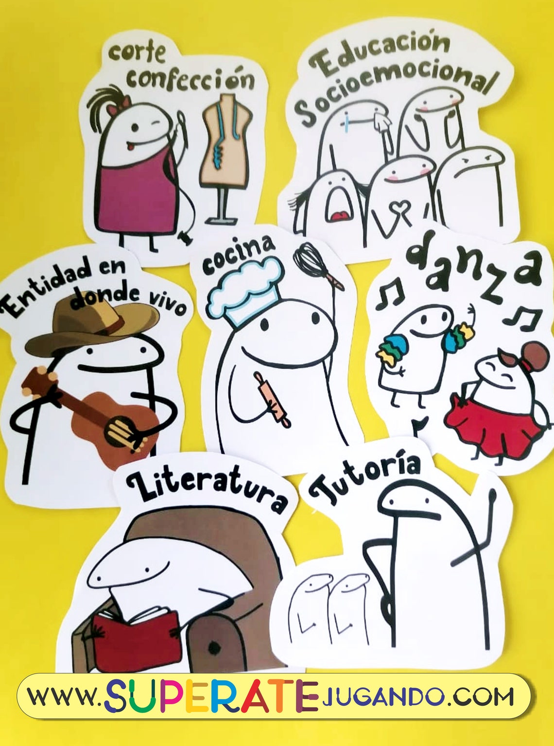 Etiquetas Flork Materias Cuadernos Formato PNG Archivos para - Etsy México