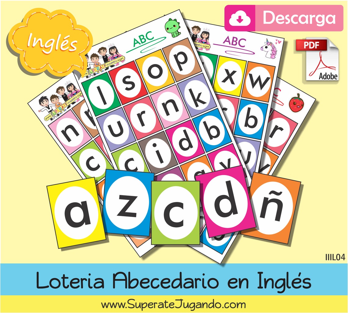 Lotería Abecedario en Inglés para Imprimir - Alphabet Bingo in English ...