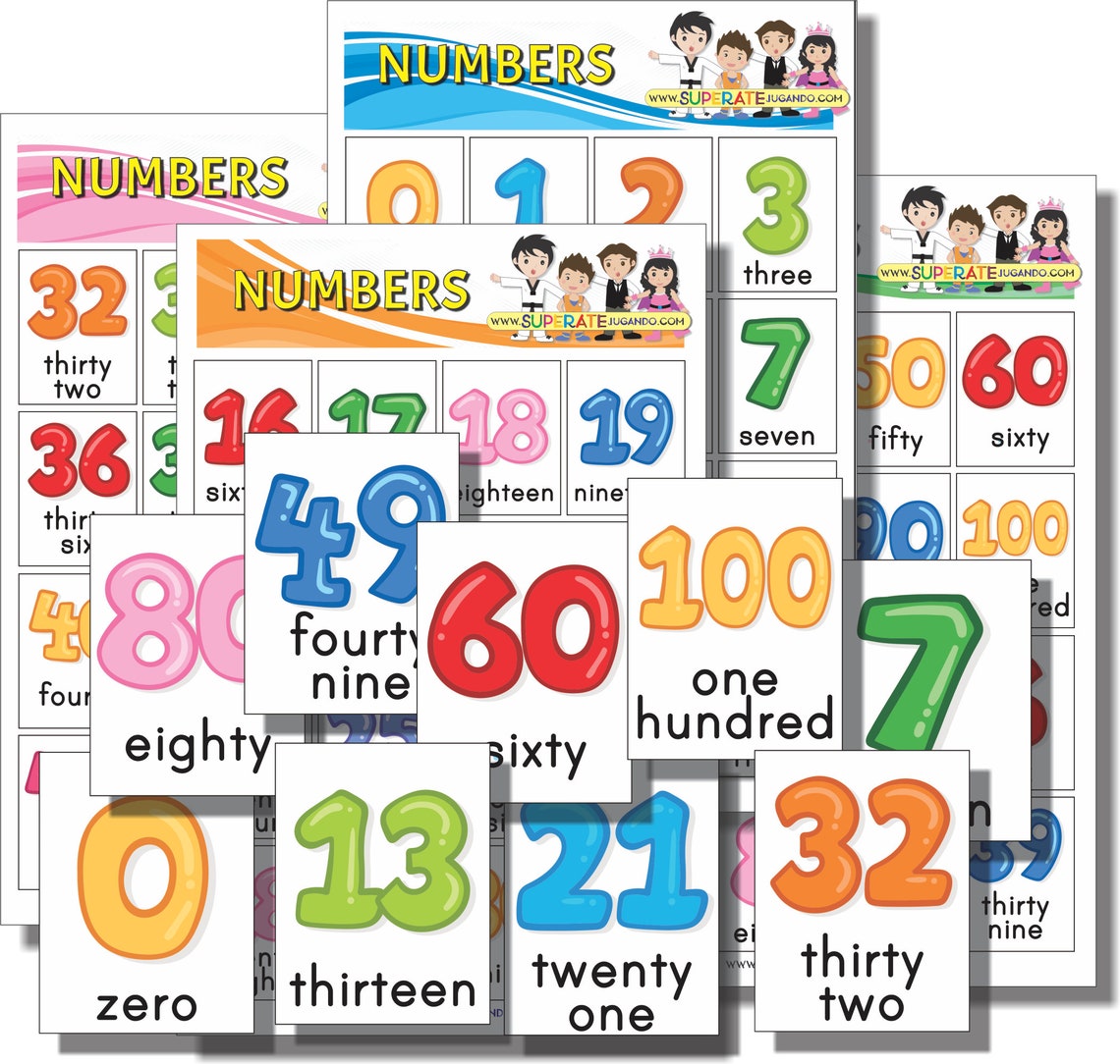 Printable Number Bingo in English / Loteria Números En Inglés Para ...