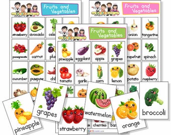 Lotería Frutas y Verduras en INGLES para imprimir Printable - Etsy México