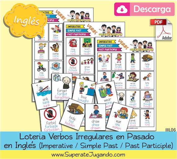 Irregular Verbs Past Simple Bingo Cards - Printable bingo activity😺 ...