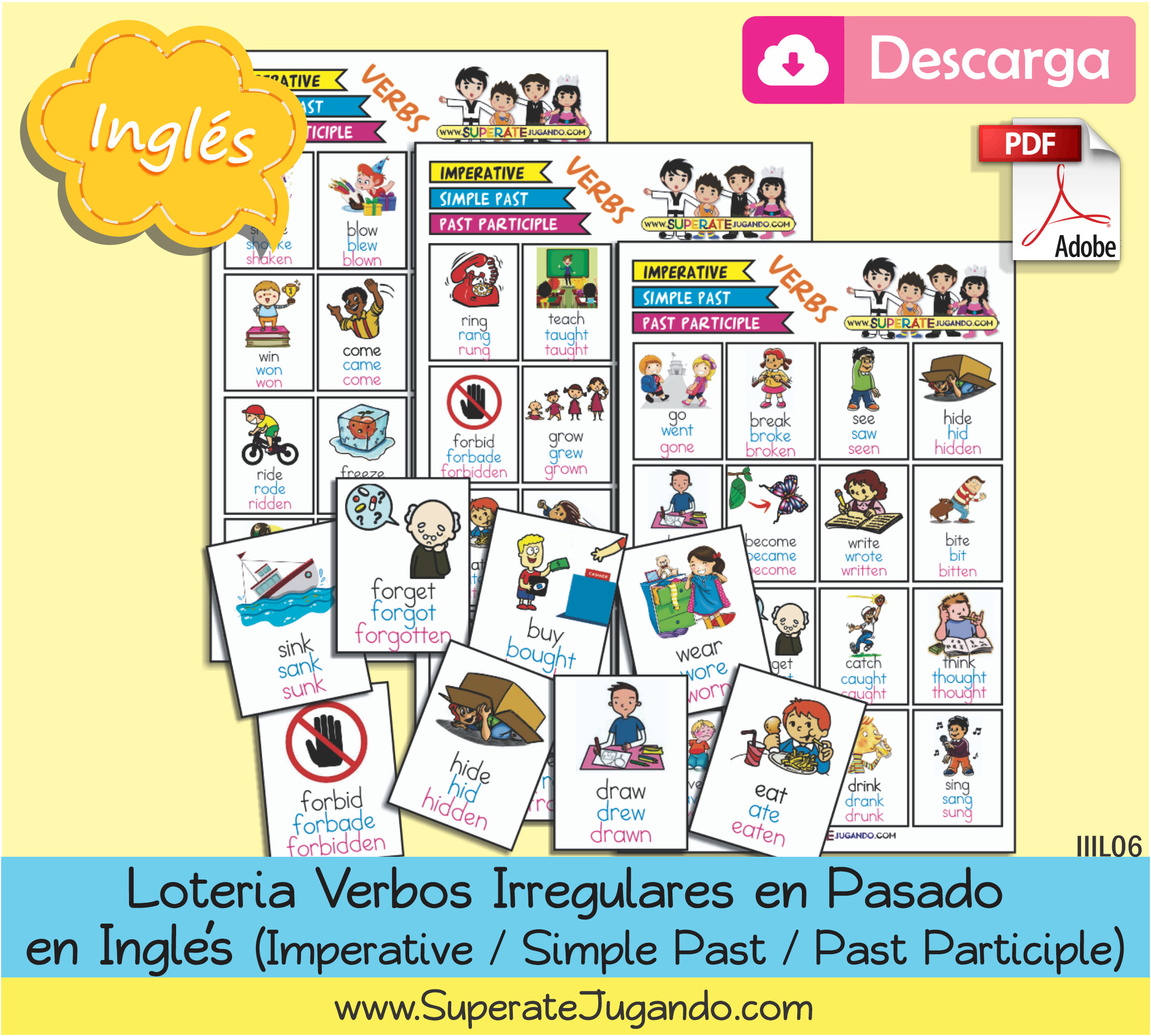Printable Irregular Verbs Bingo Imperative Simple Past Past printable-irregular-verbs-bingo-imperative-simple-past-past
