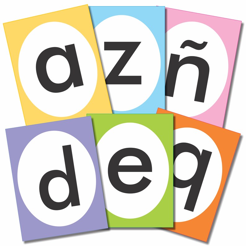SPANISH Flashcards Alphabet Printable Flashcards Abecedario En Español ...