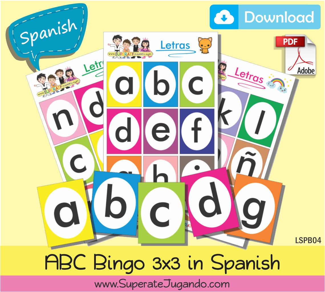 SPANISH Printable Alphabet Bingo / Loteria Abecedario En ESPAÑOL Para ...