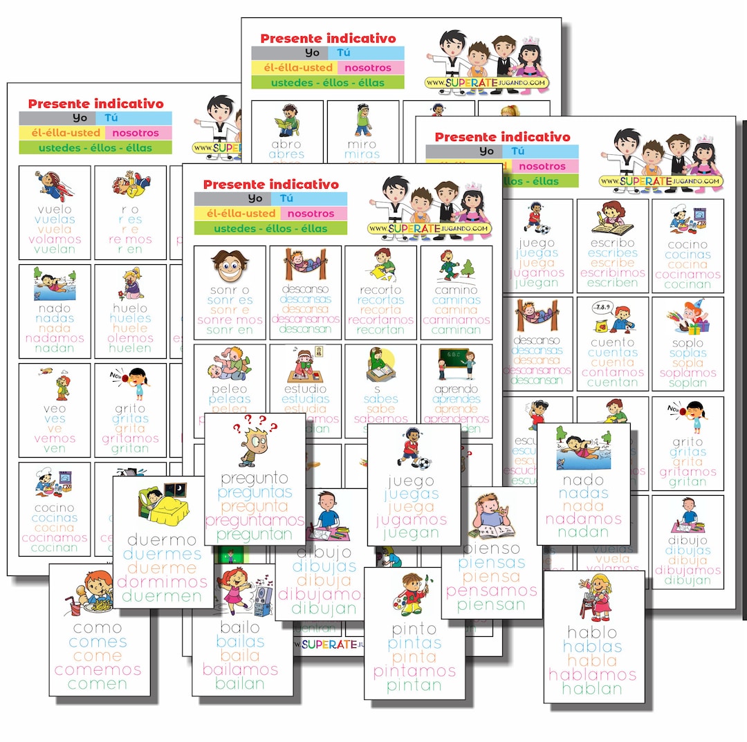 Loteria Verbos Presente Indicativo para Imprimir / SPANISH Printable ...