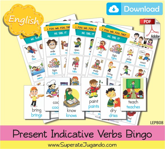 La casa, verbos, y adjetivos Bingo Cards to Download, Print and Customize!