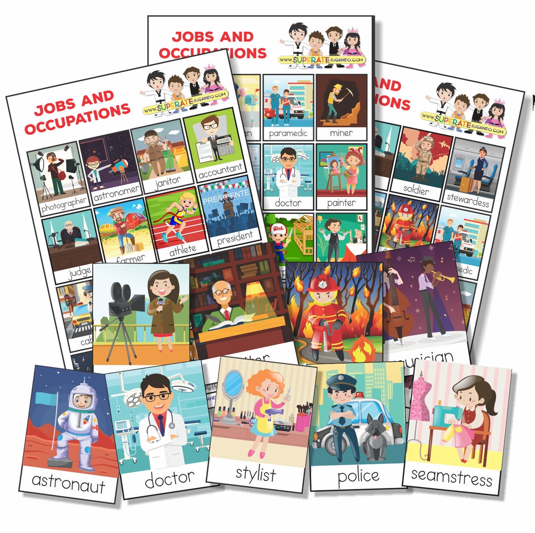 Lotería Oficios y Profesiones en INGLES para imprimir - Printable Jobs ...