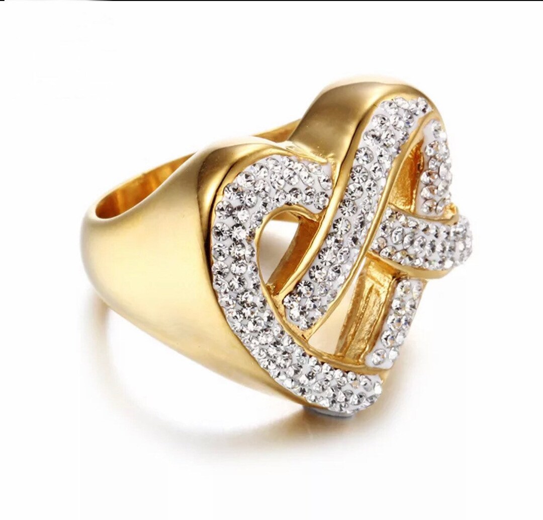 Stainless Steel Heart Ring - Etsy