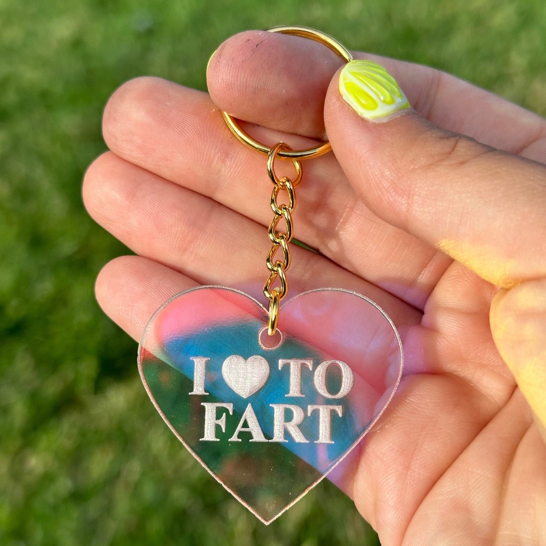 I Love to Fart Iridescent Acrylic Keychain - Etsy