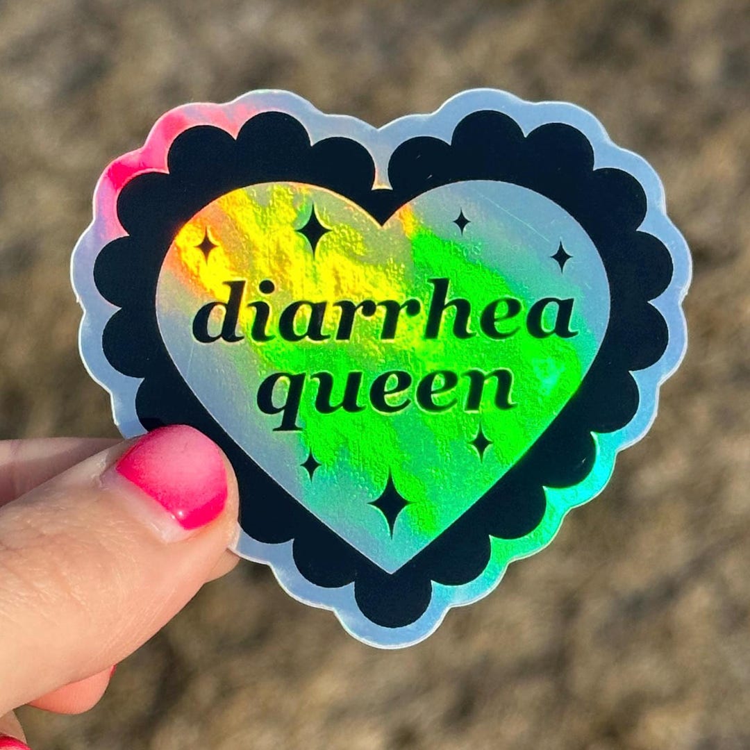 Diarrhea Queen Holographic Heart Sticker - Etsy