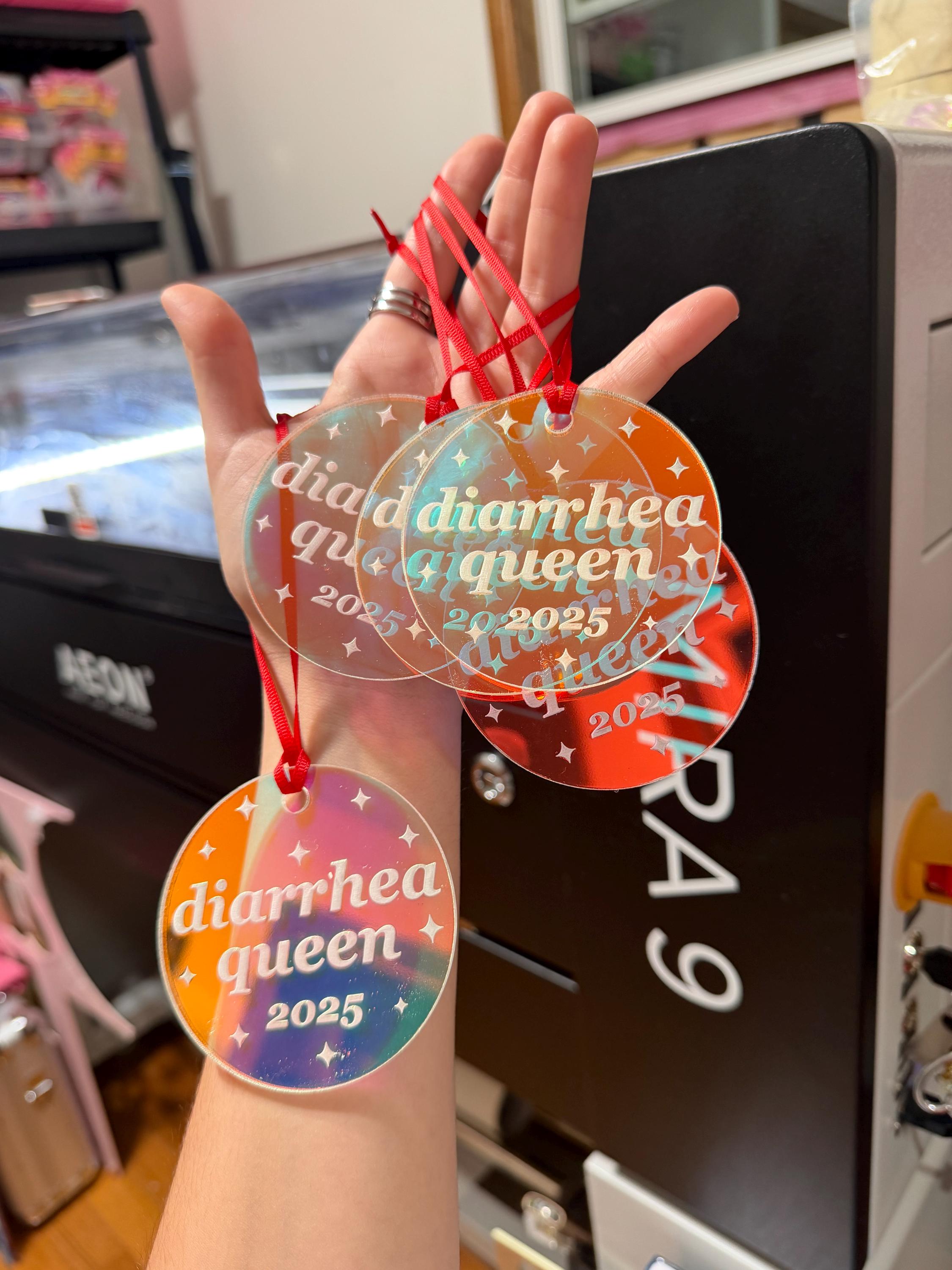 Diarrhea Queen 2025 Iridescent Acrylic Christmas Ornament - Etsy
